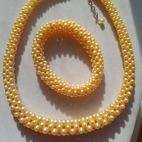 Honora | Jewelry | Honora Caviar Woven Cream Colored Freshwater Pearl ...